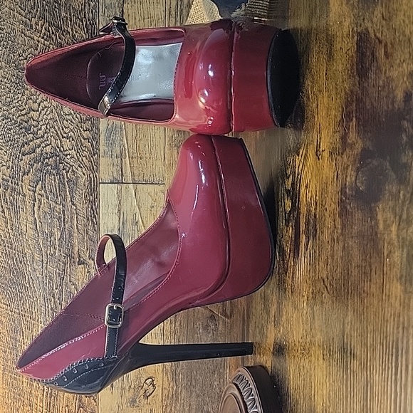 Justfabulous | Shoes | Vintage Style Black Red Stilleto Platform Size ...